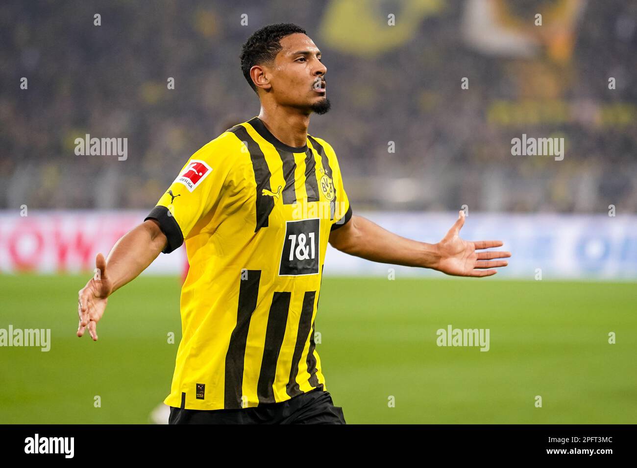 DORTMUND, GERMANY - MARCH 18: Sebastien Haller of Borussia Dortmund ...
