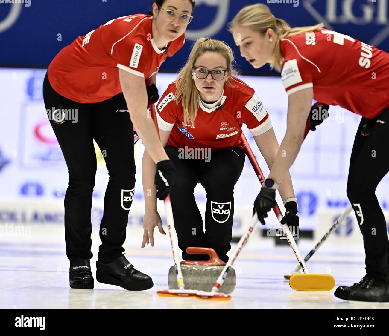 Switzerland's Carole Howald, Alina Patz and Briar Schwaller-Hurlimann ...