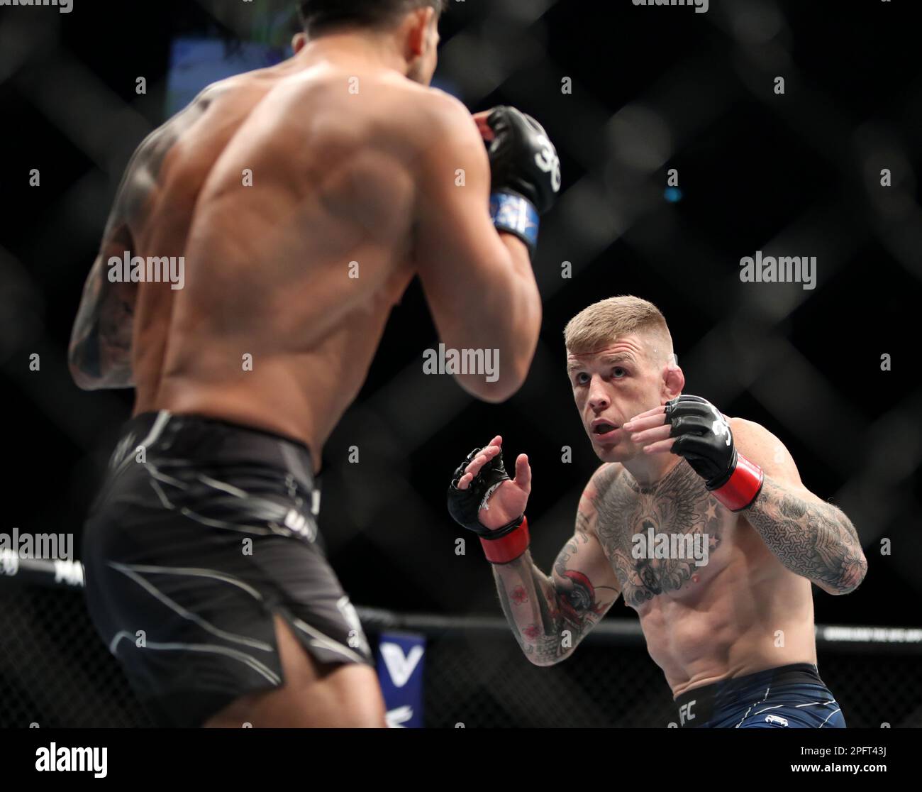 Chris Duncan (right) in action against Omar Morales in their ...