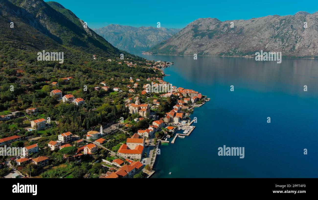 Aerial view of Kotor bay in Montenegro Stock Photo - Alamy
