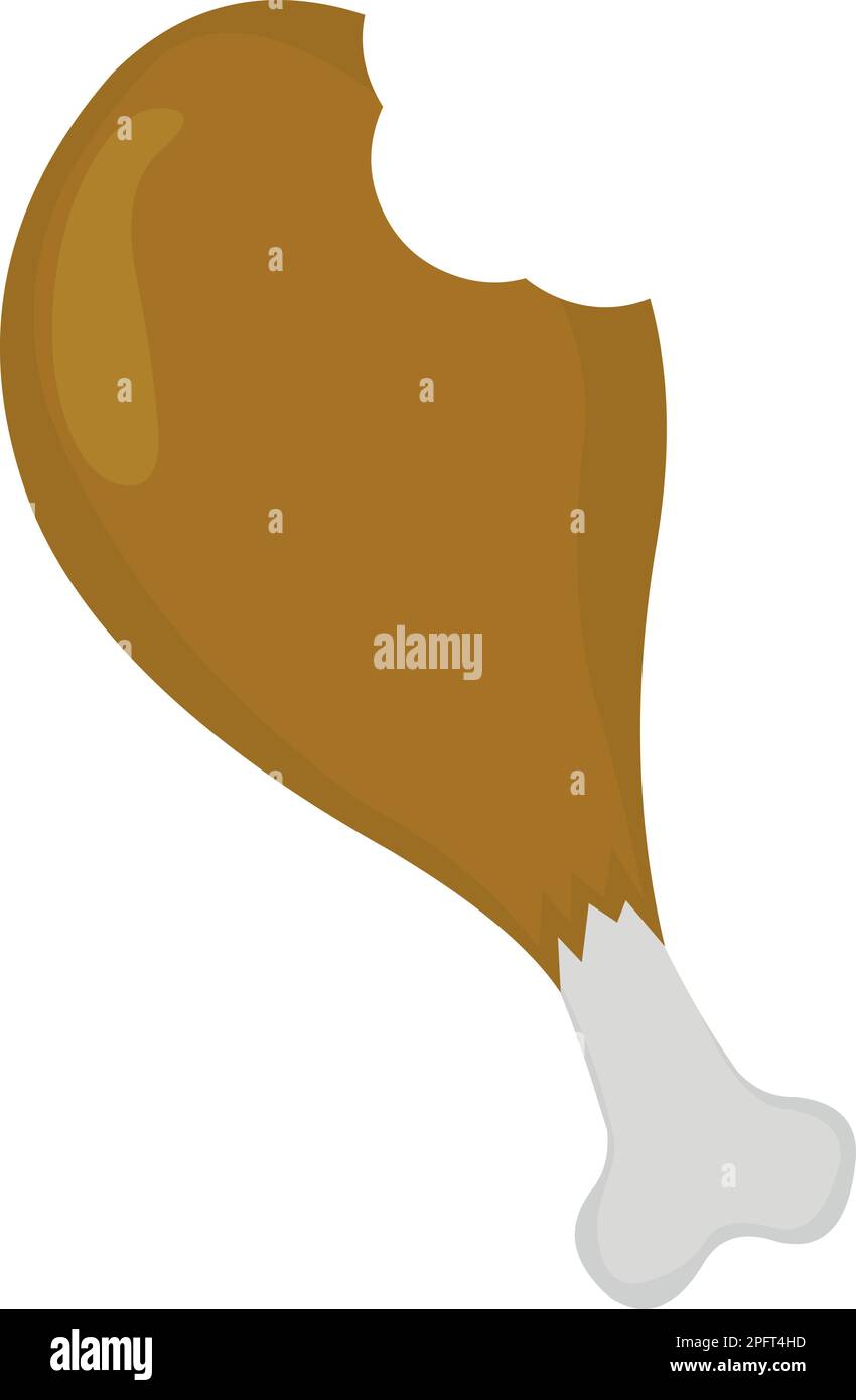 vector illustration of a bitten chicken leg Stock Vector Image & Art ...