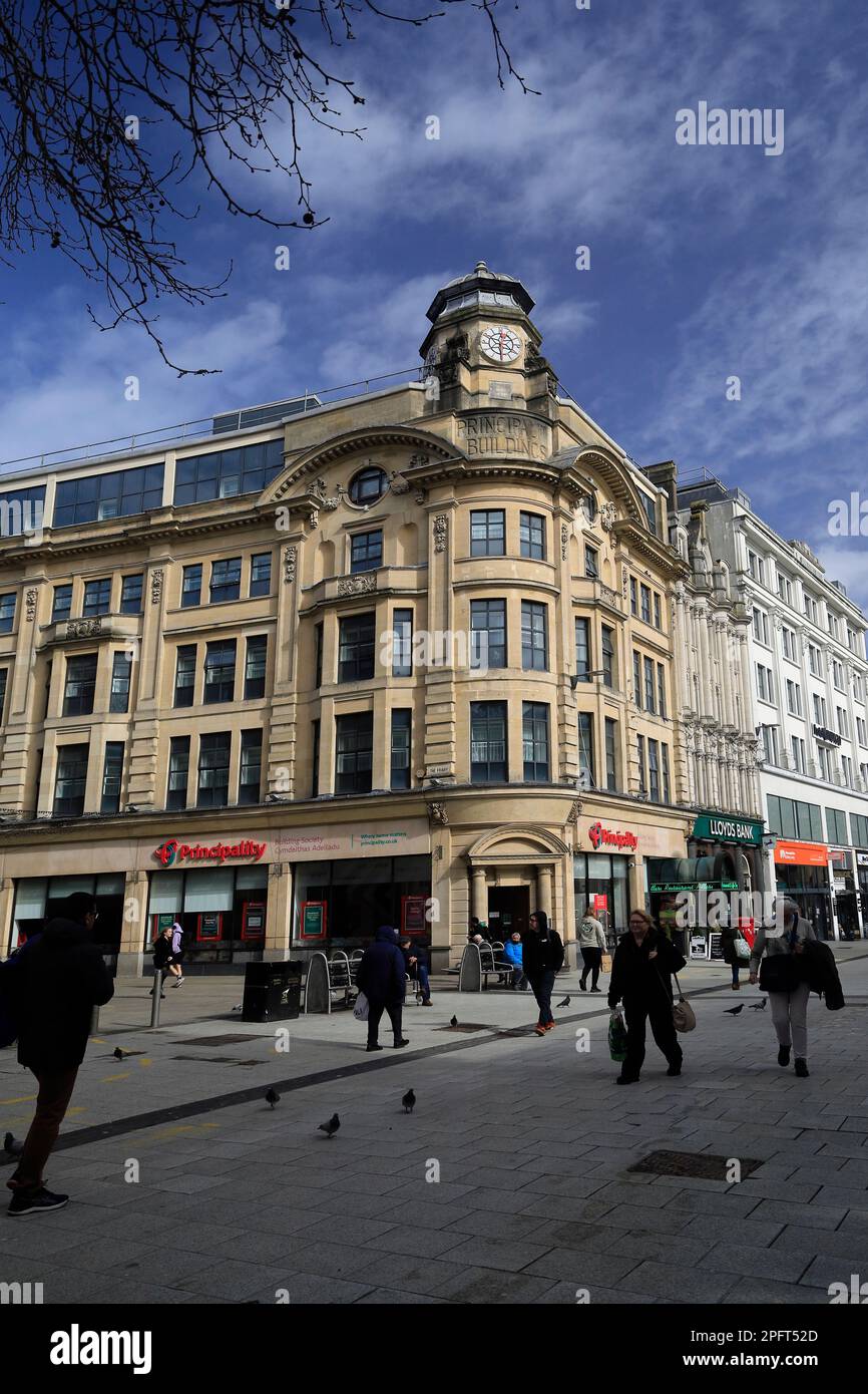 Historic Principality Building Society building, Queen Street, Cardiff ...