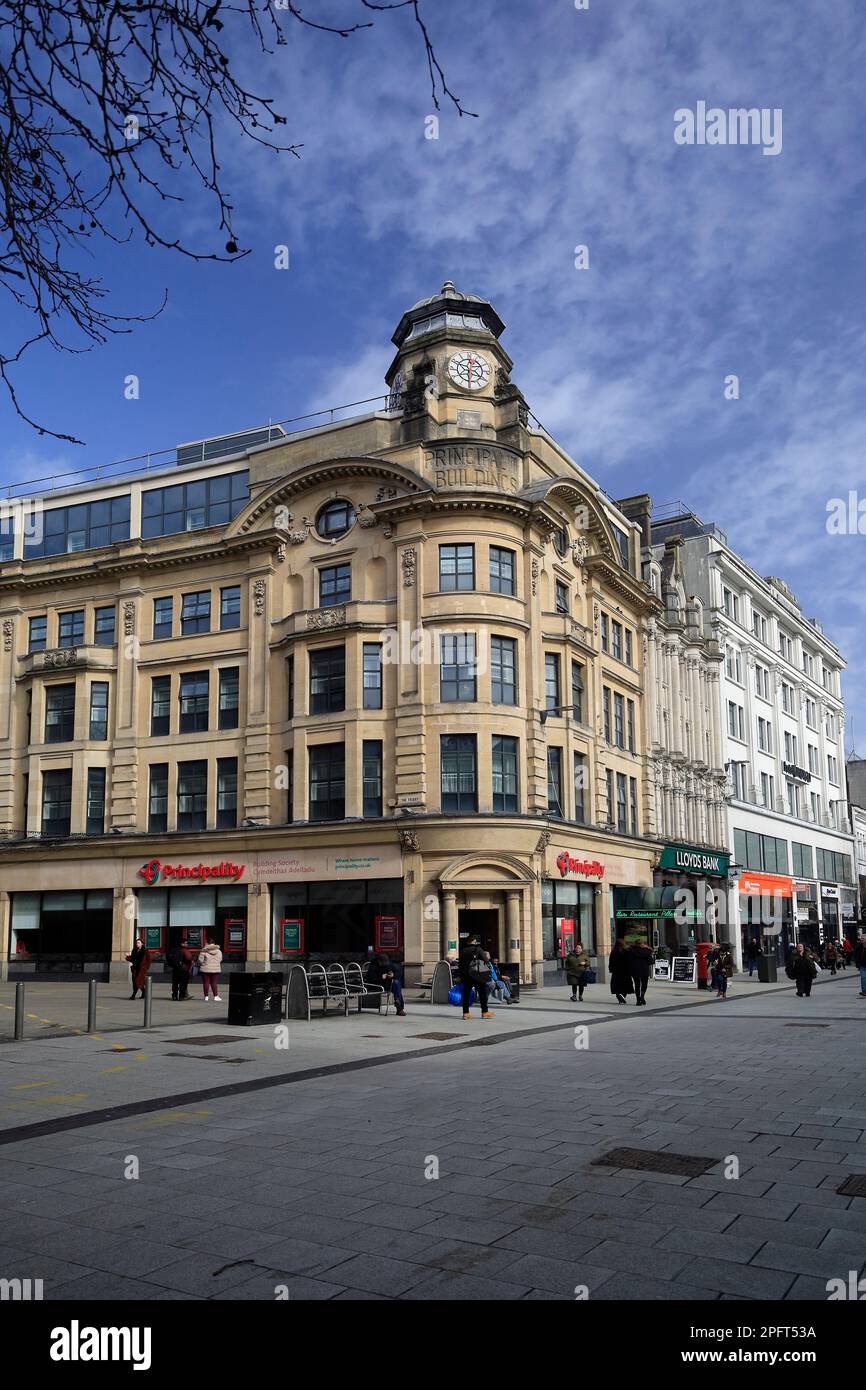Historic Principality Building Society building, Queen Street, Cardiff ...