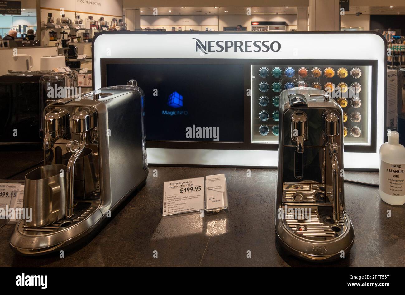 Nespresso machines for sale a John Lewis Stock Photo - Alamy