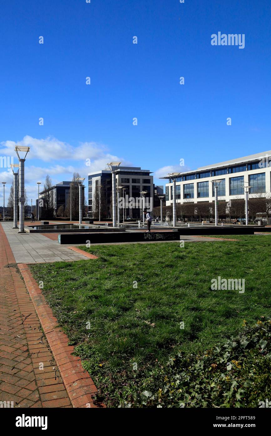 Callaghan Square public space, Cardiff city centre. March 2023 Stock ...