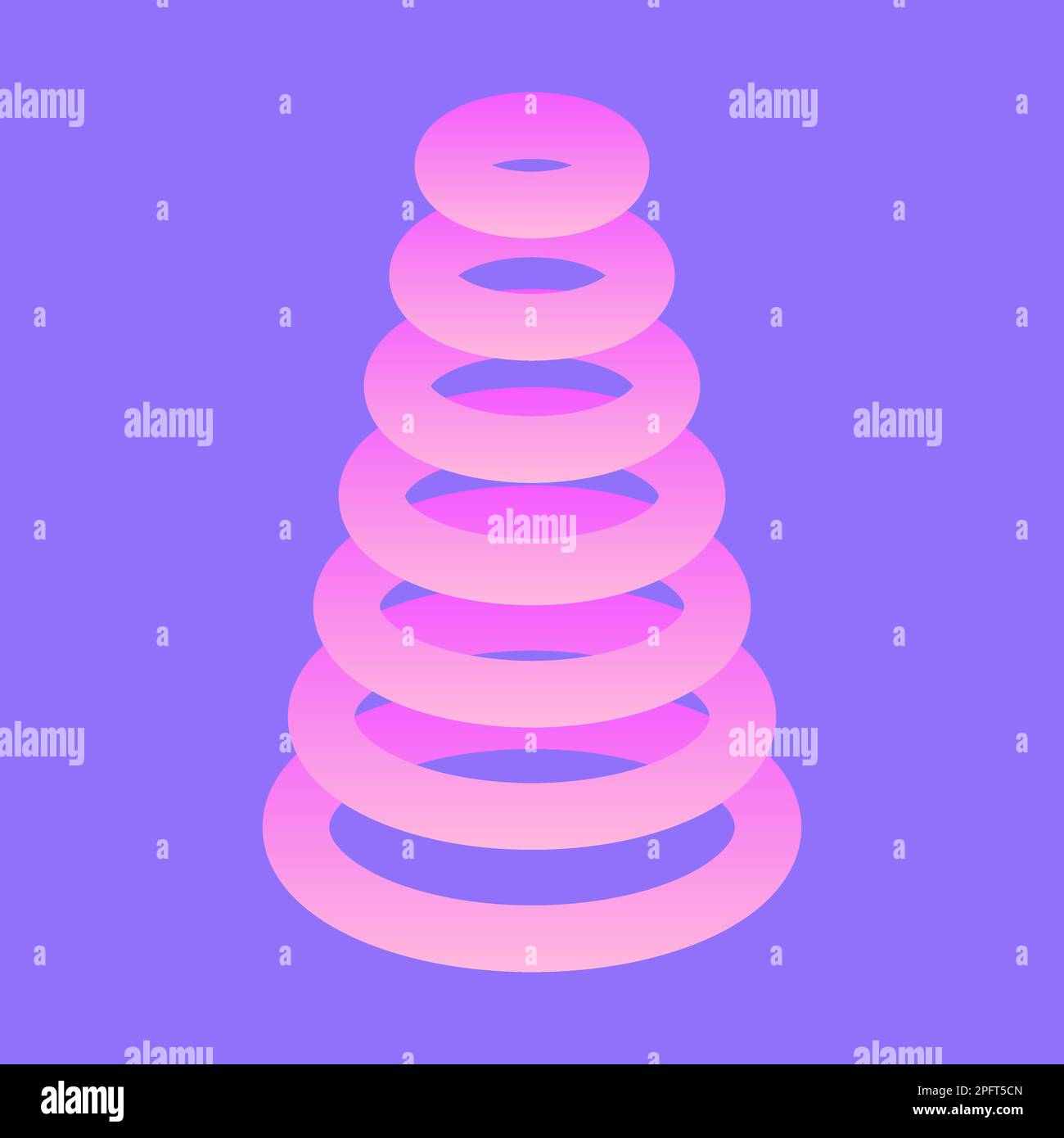 Pyramid of rings. Abstract poster with colorful 3d rings. Geometric ...