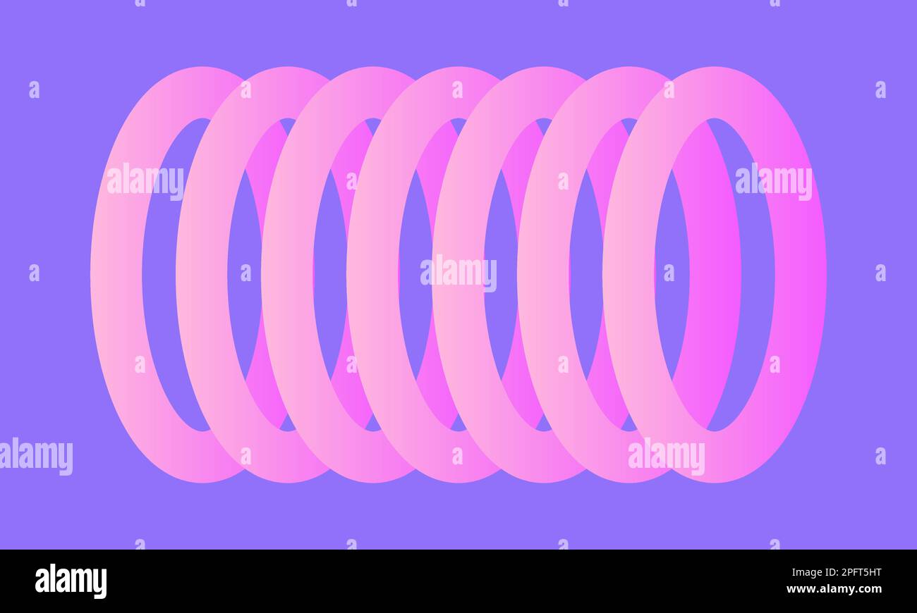 Abstract poster with colorful 3d rings. Geometric gradient background ...