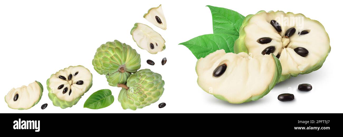Sugar apple or custard apple isolated on white background with. Exotic ...