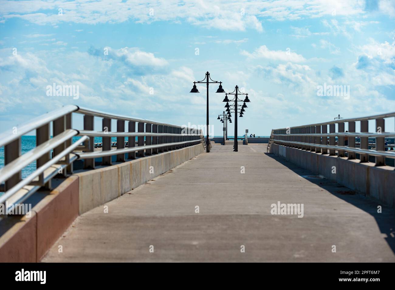 deck pier promenade. deck pier promenade with street lamp. deck pier ...
