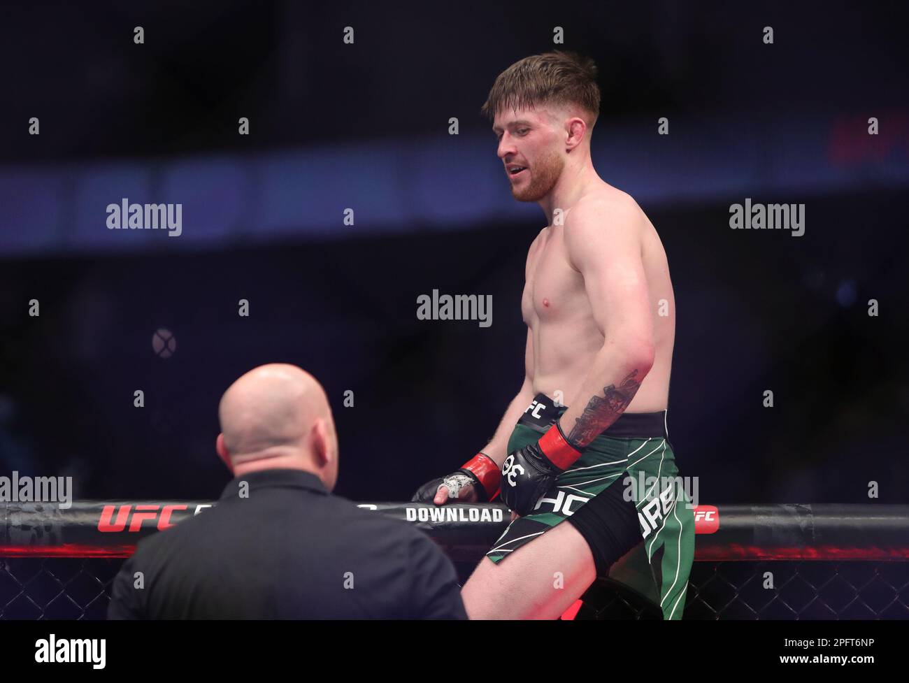 Jack Shore celebrates defeating Makwan Amirkhani in their featherweight ...