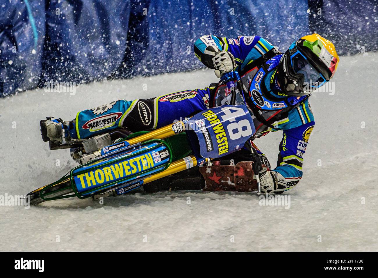 Luca Bauer (48) in action during the Ice Speedway Gladiators World ...