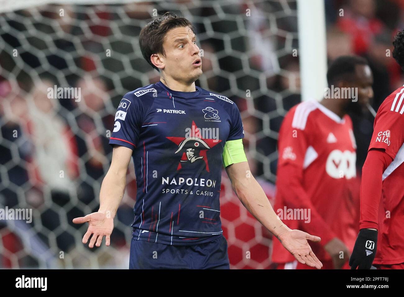 Essevee's Jelle Vossen reacts during a soccer match between Standard de ...