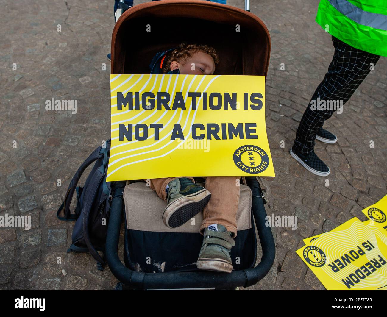 Amsterdam, Netherlands. 18th Mar, 2023. A little boy is seen sleeping ...