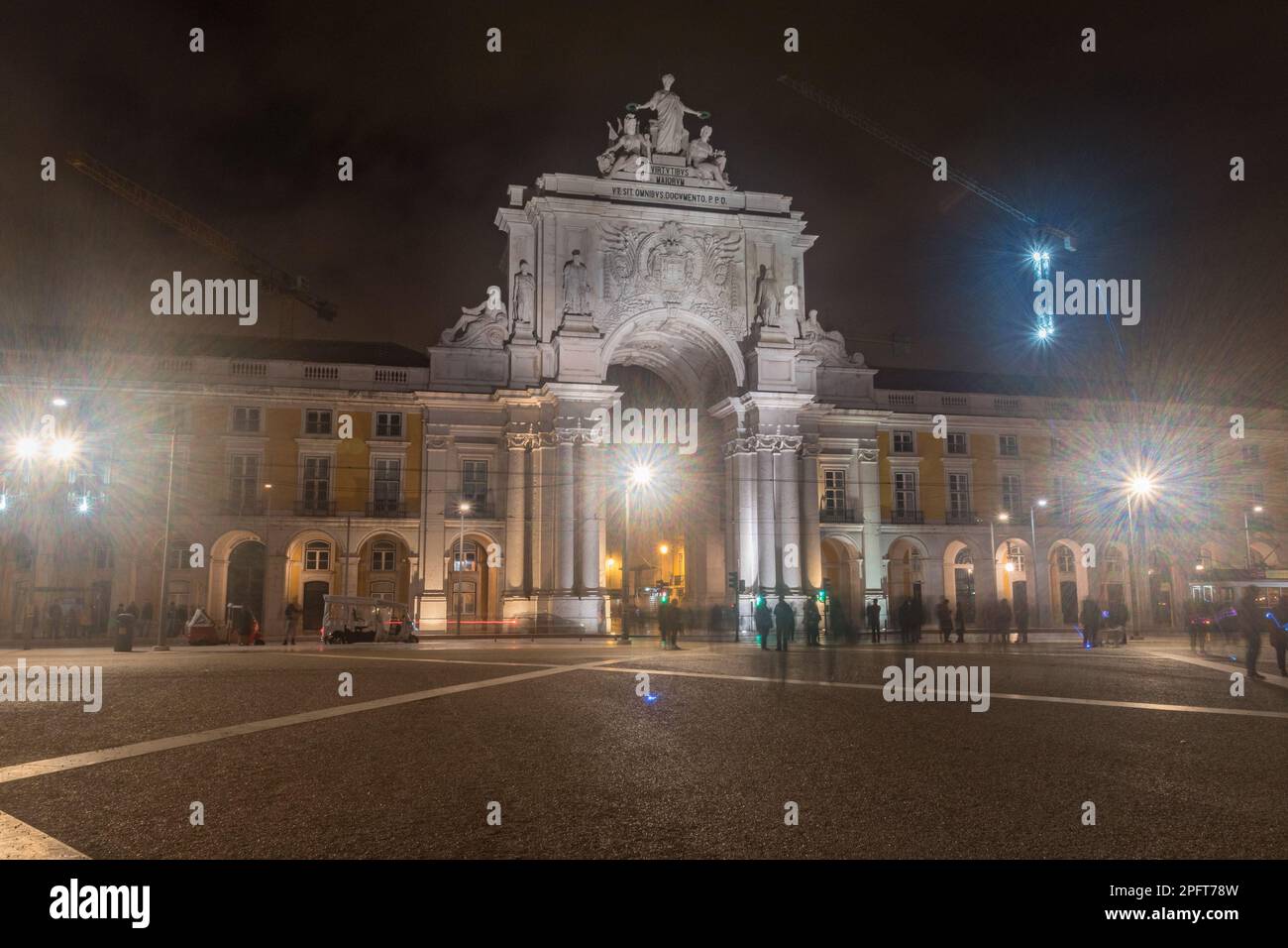 Lisbon, Portugal - December 4, 2022: Night view of Rua Augusta Arch ...