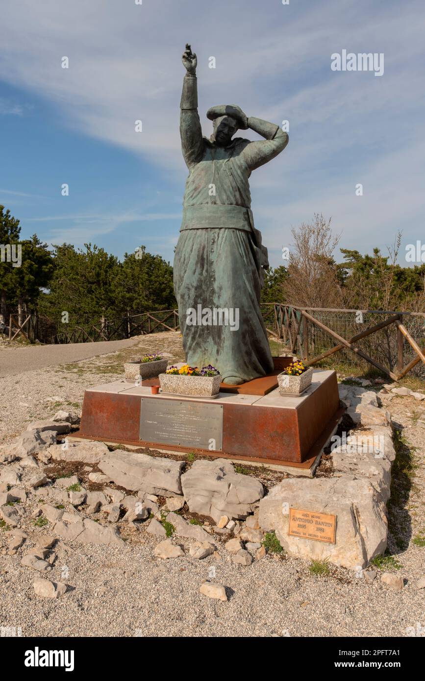 Statue of Antonio Santin at Temple of Monte Grisa in Trieste, Italy ...