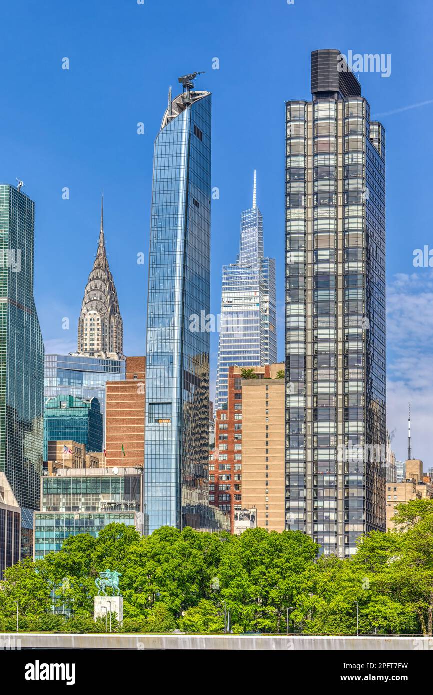 Midtown Skyline: First Avenue towers 3 UN Plaza, Turkish House, and 50 ...