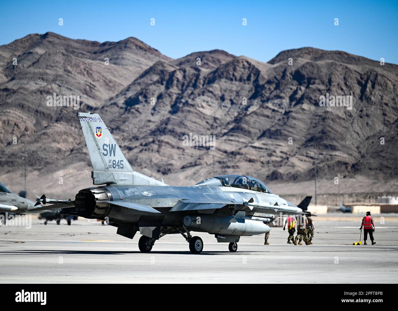 A U.S. Air Force F-16D Fighting Falcon assigned to the 55th Fighter ...