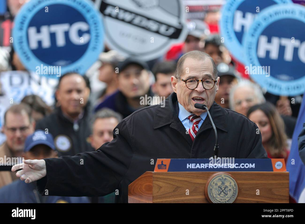Time Square, New York, USA, March 18, 2023 - Mayor Eric Adams ...