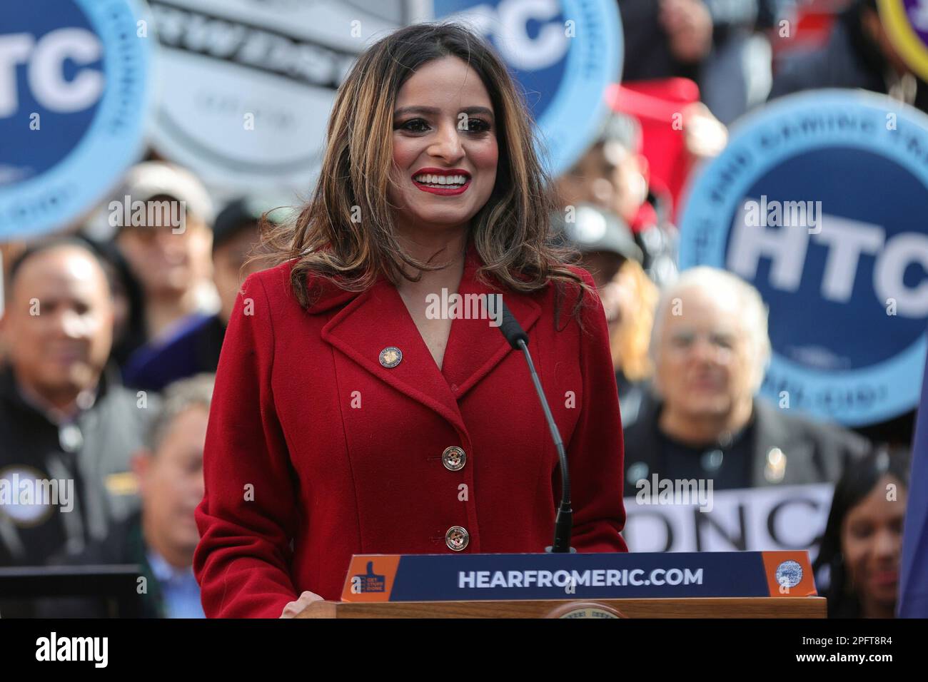 Time Square, New York, USA, March 18, 2023 - Mayor Eric Adams ...
