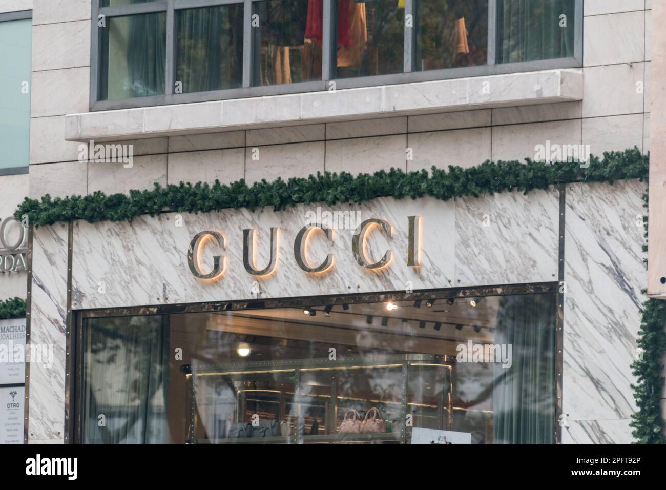 Lisbon, Portugal - December 5, 2022: Logo and sign of Gucci, Italian ...