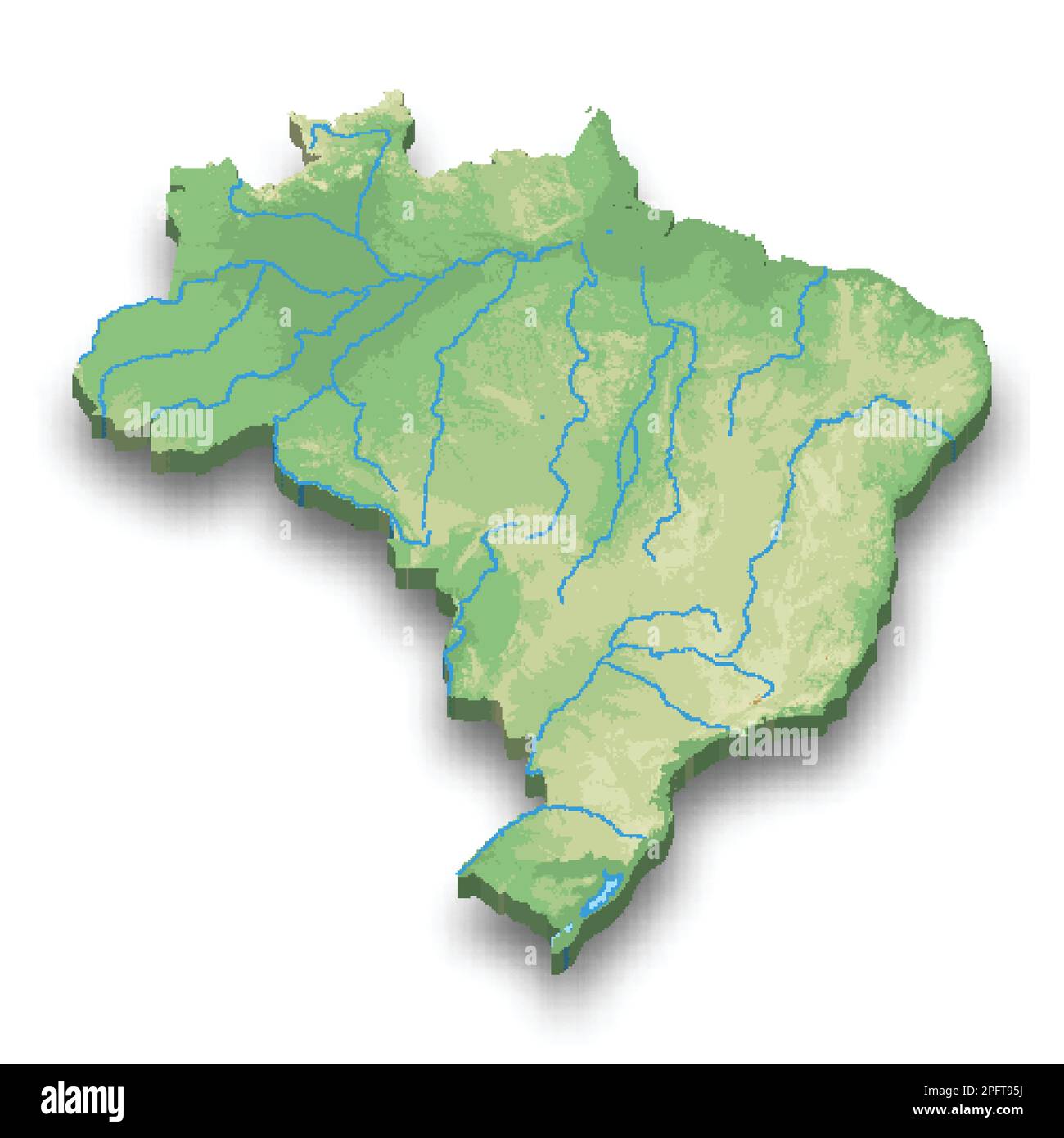 Brazil relief map hi-res stock photography and images - Alamy
