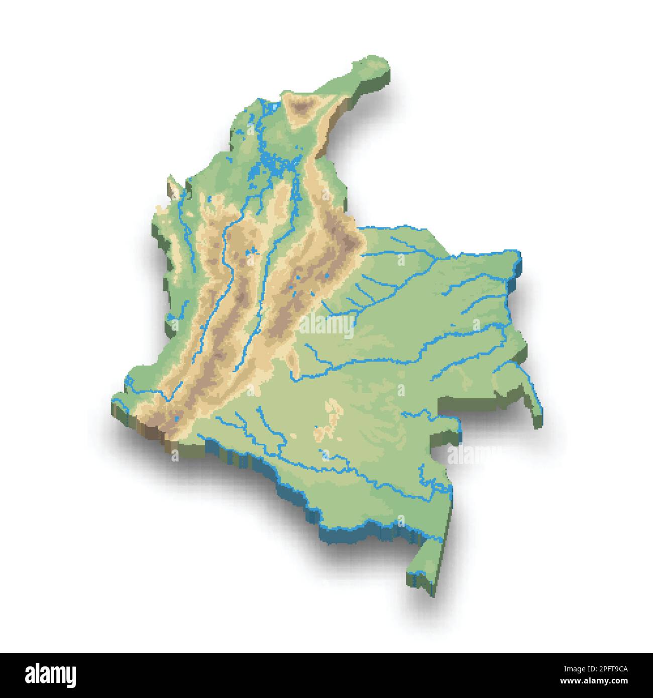 Mapa De Colombia Las Tres Cordilleras