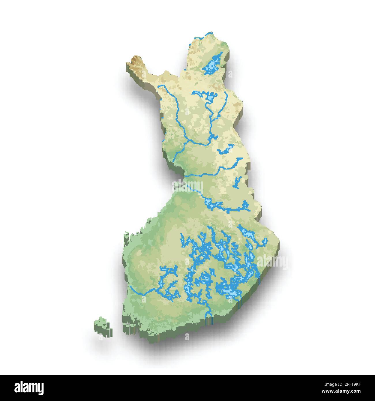Finland relief map Cut Out Stock Images & Pictures - Alamy
