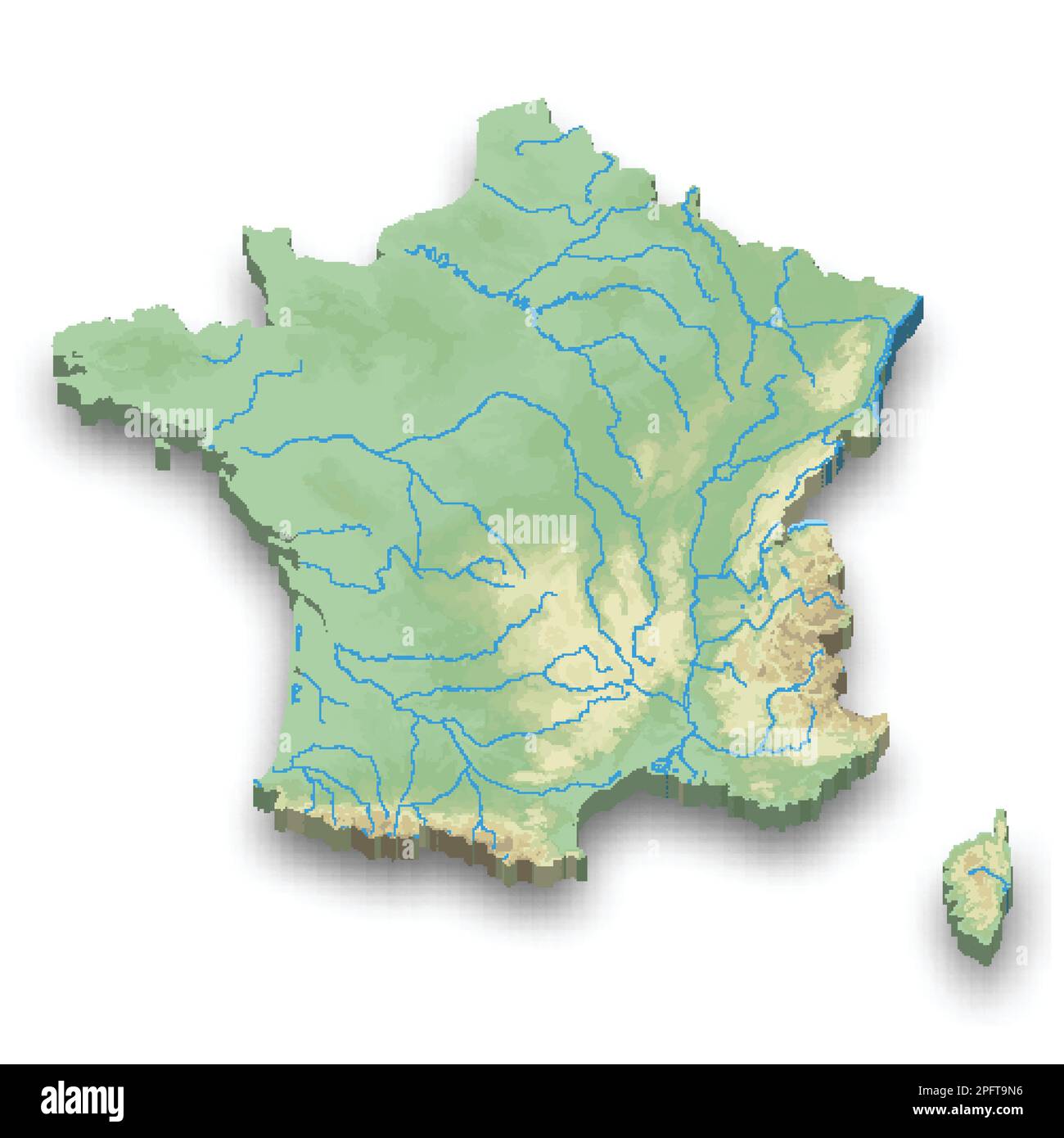 France relief map Stock Vector Images - Alamy
