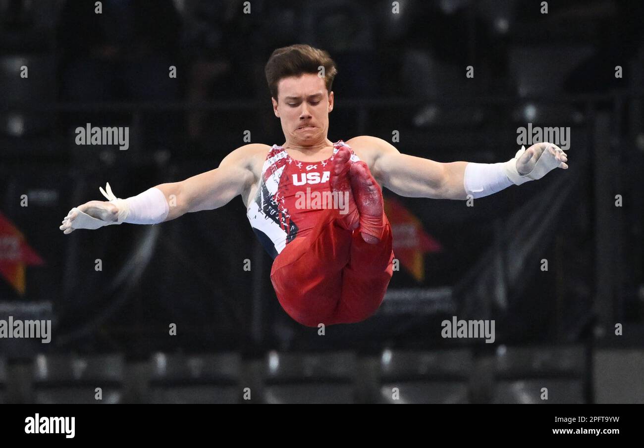 Stuttgart, Germany. 18th Mar, 2023. Gymnastics, DTB Cup, men, apparatus ...