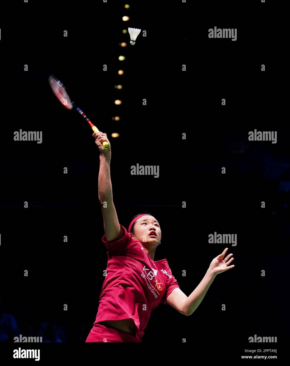 Korea's An Se Young in action against Taipei's Tai Tzu Ying (not ...