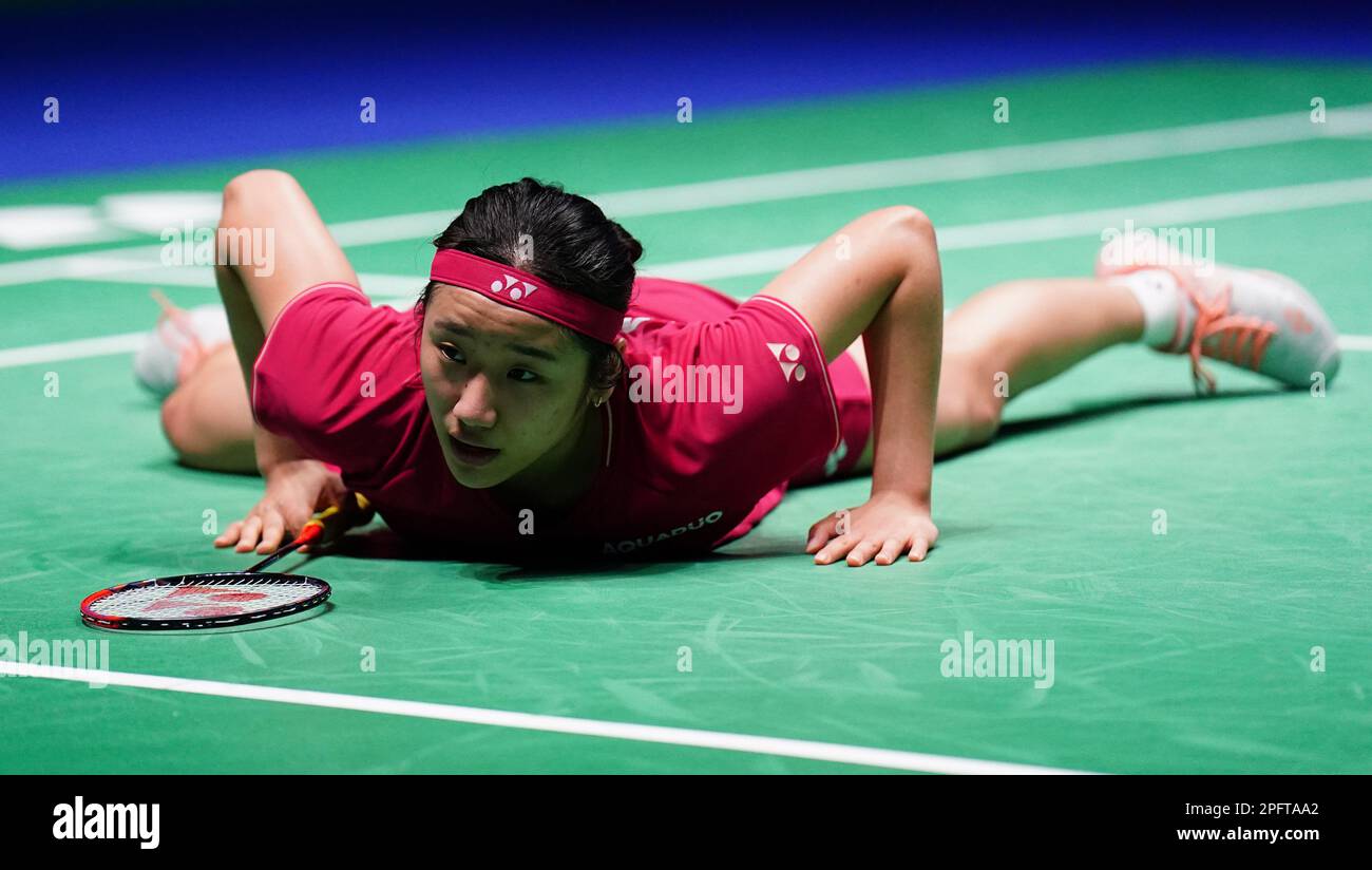 Korea's An Se Young in action against Taipei's Tai Tzu Ying (not ...