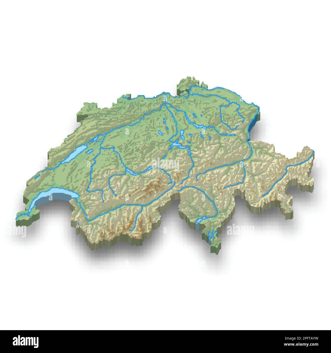 Switzerland relief map Stock Vector Images - Alamy