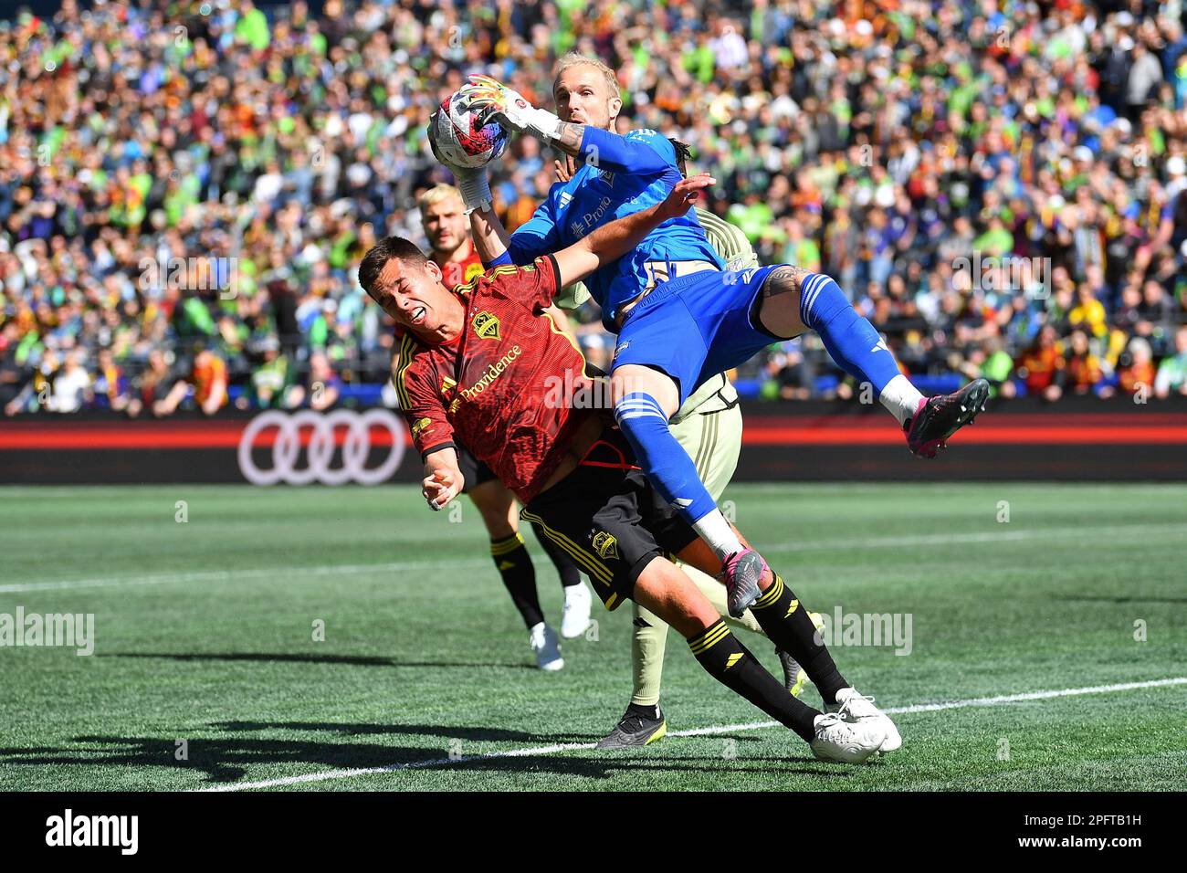 March 18, 2023: Seattle Sounders goalkeeper Stefan Frei (24) makes a ...