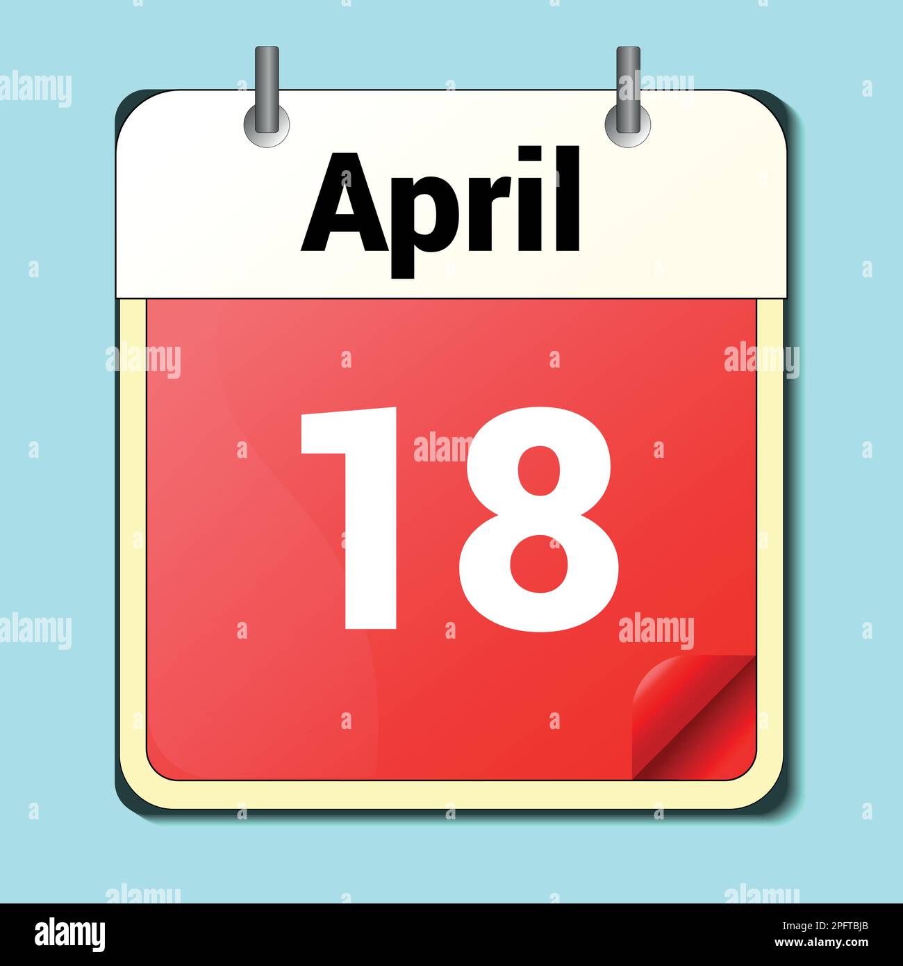 day on the calendar, vector image format, April 18 Stock Vector Image ...