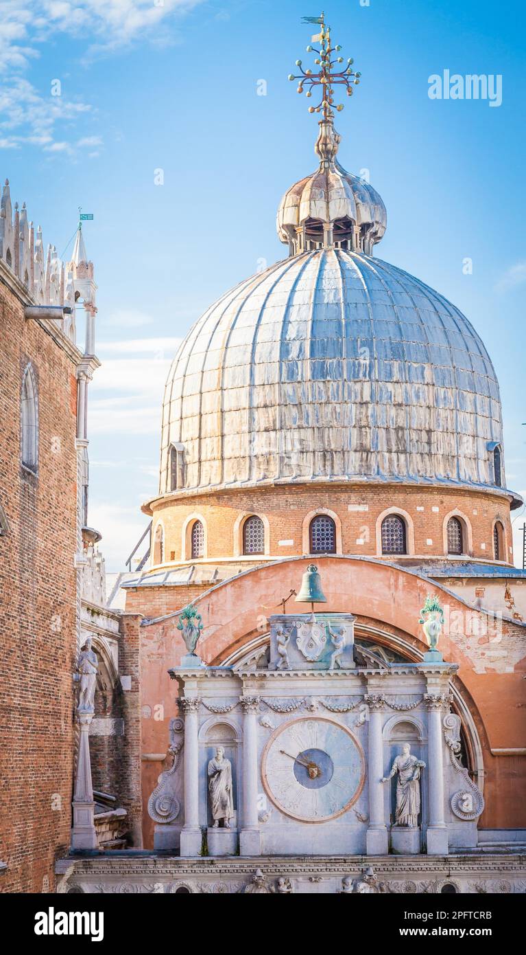 Unusual view on the roof of San Marco church from Palazzo Ducale ...