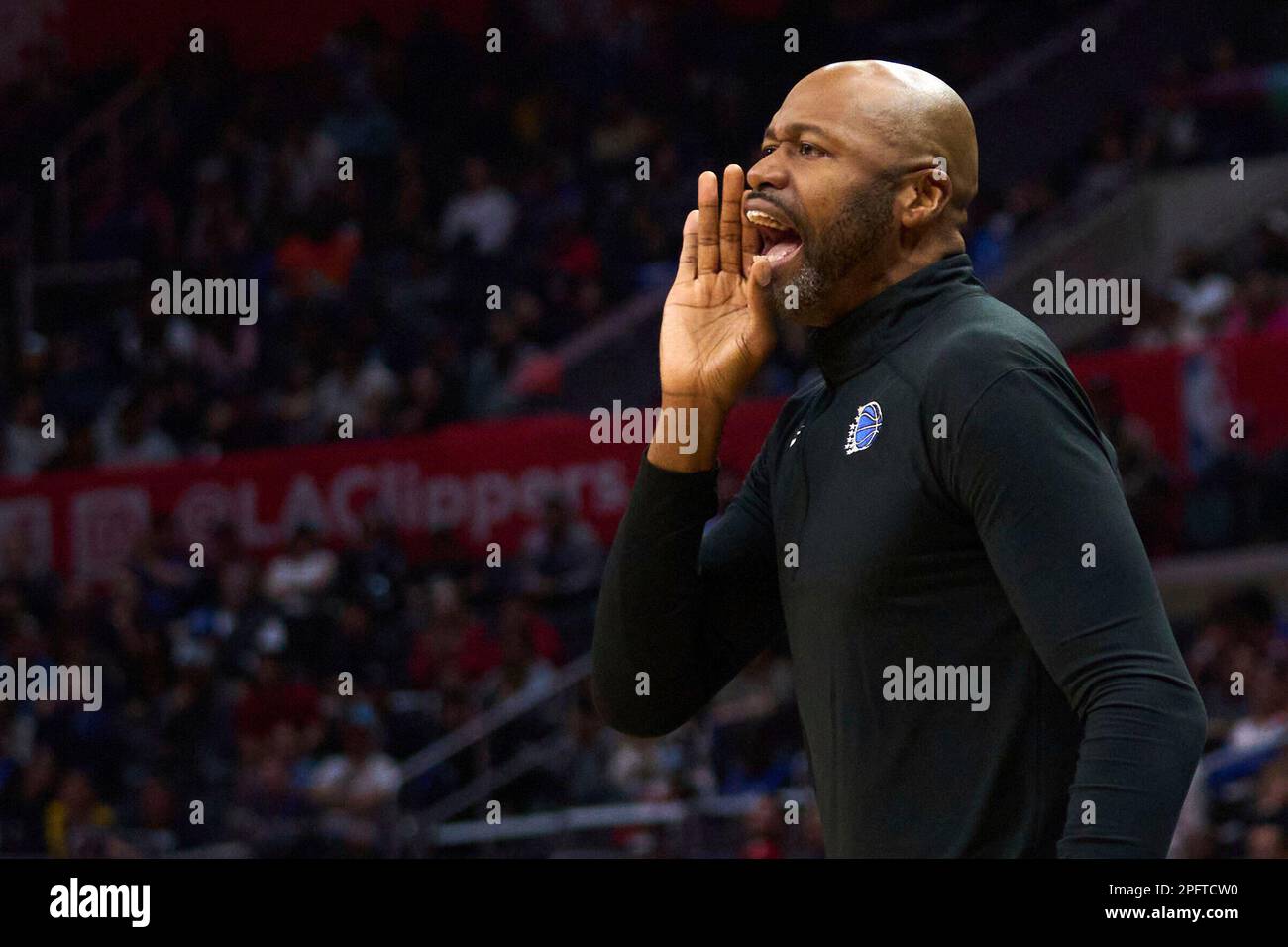 Orlando Magic coach Jamahl Mosley yells to his team during the second ...