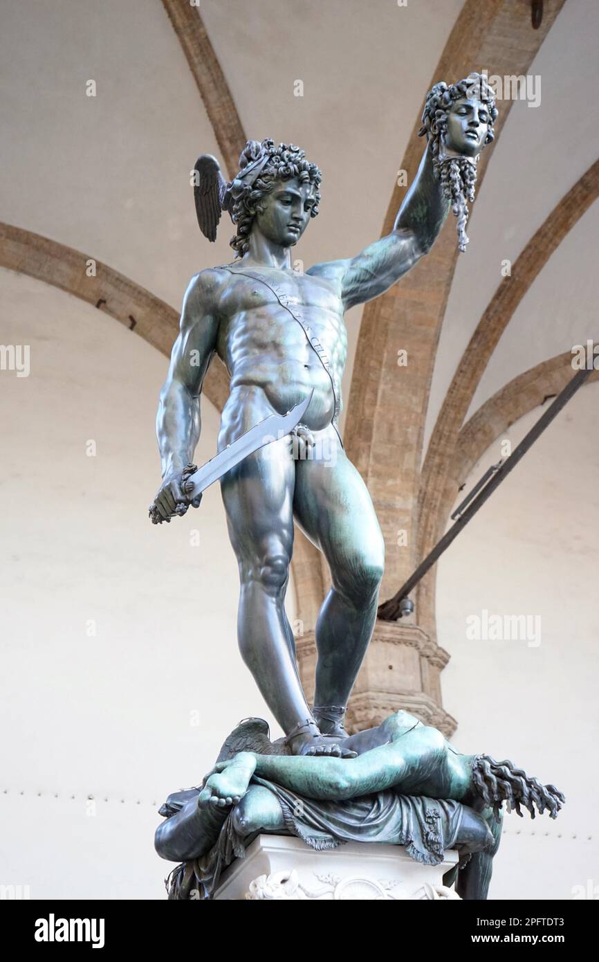 Bronze Statue Perseus With The Head Of Medusa Benvenuto Cellini Loggia Della Signoria Or