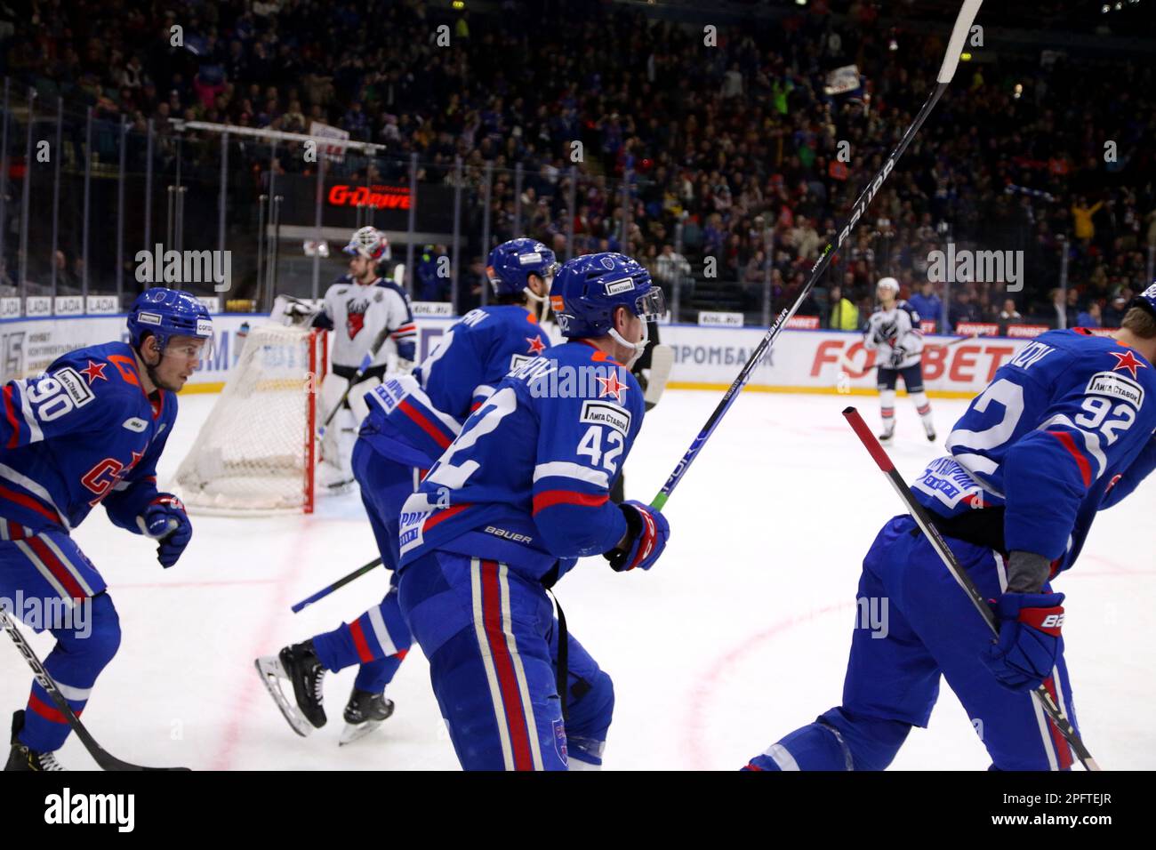 Saint Petersburg, Russia. 18th Mar, 2023. SKA Hockey Club player ...
