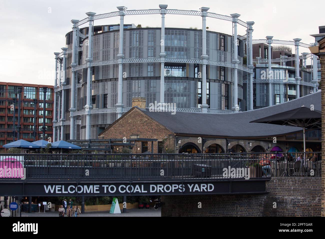 Old Gas Towers at Coal Drops Yard Kings Cross London Stock Photo - Alamy