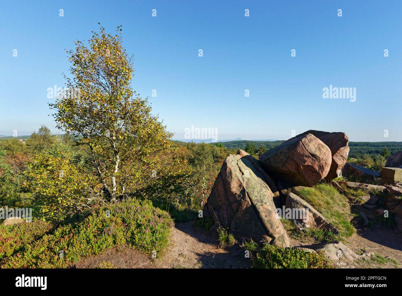 Viewing point in Zinnwald-Georgenfeld, with view to Czech Republic ...