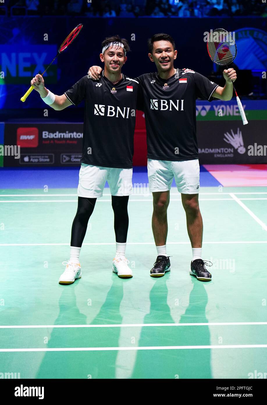Indonesia's Fajar Alfian and Muhammad Rian Ardianto (right) celebrate ...