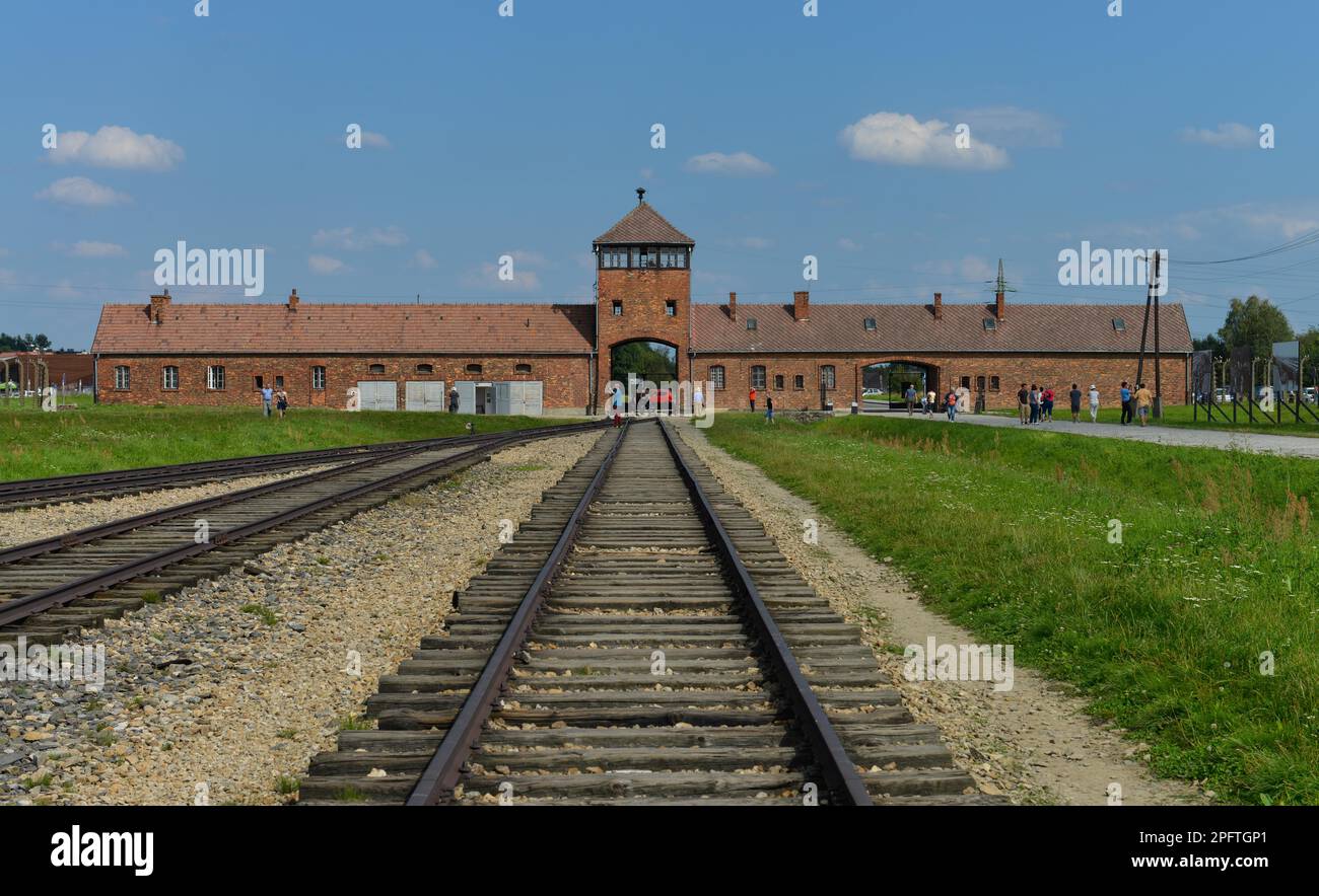 Tracks, Gatehouse, Concentration Camp, Auschwitz-Birkenau, Auschwitz ...