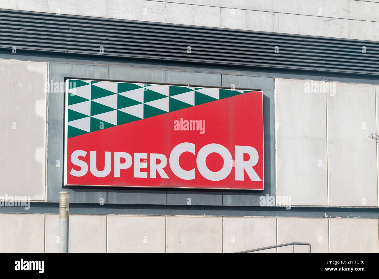 Lisbon, Portugal - December 6, 2022: Logo of SuperCor shop Stock Photo ...
