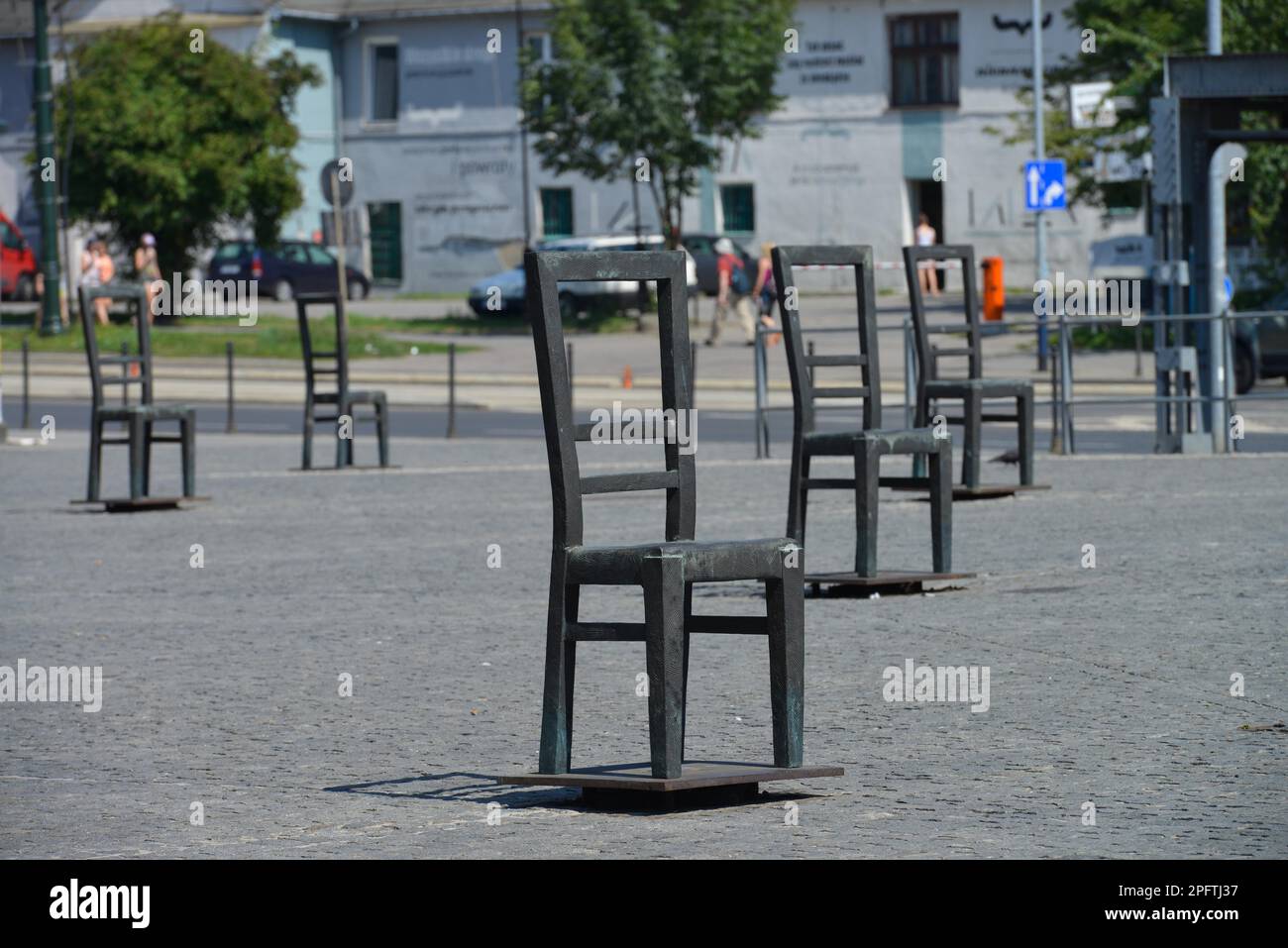 Memorial, Ghetto Heroes Square, Krakow, Poland Stock Photo - Alamy