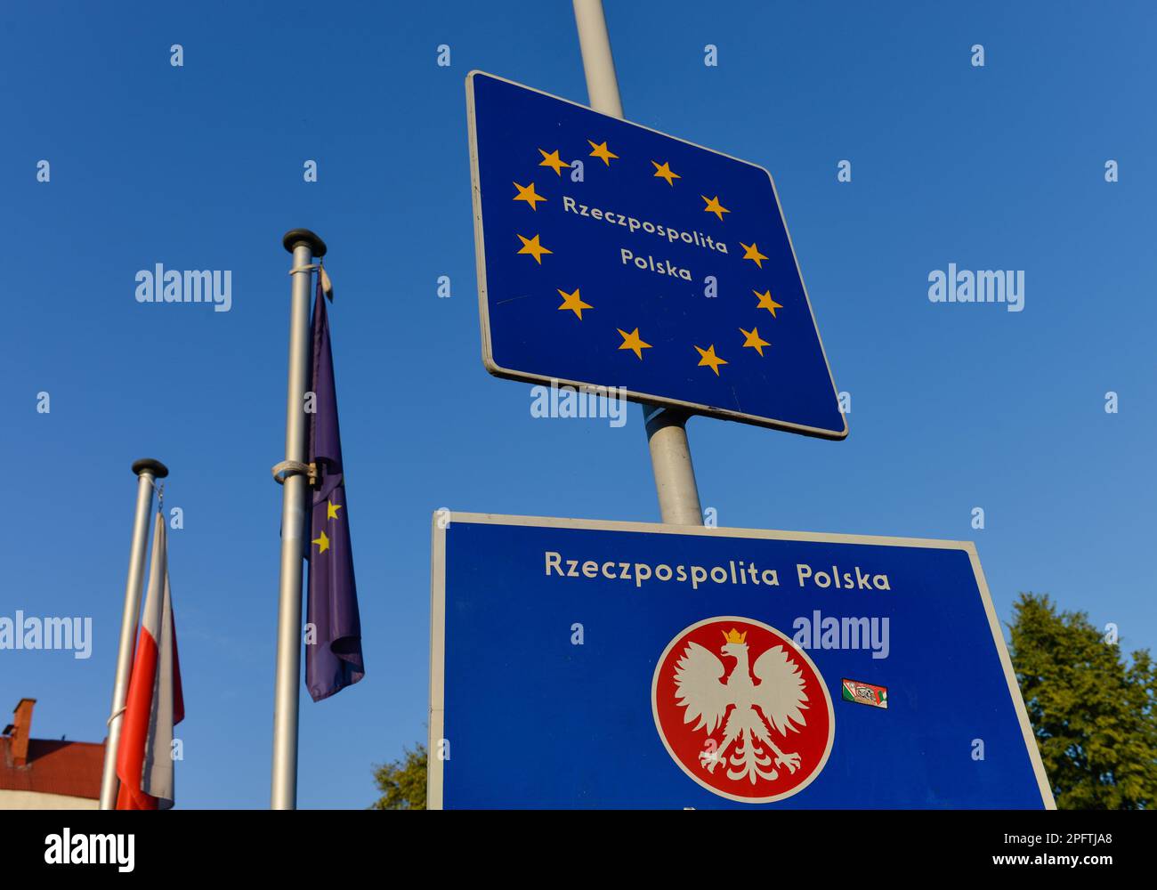 Border, Signs, Cieszyn, Poland Stock Photo - Alamy