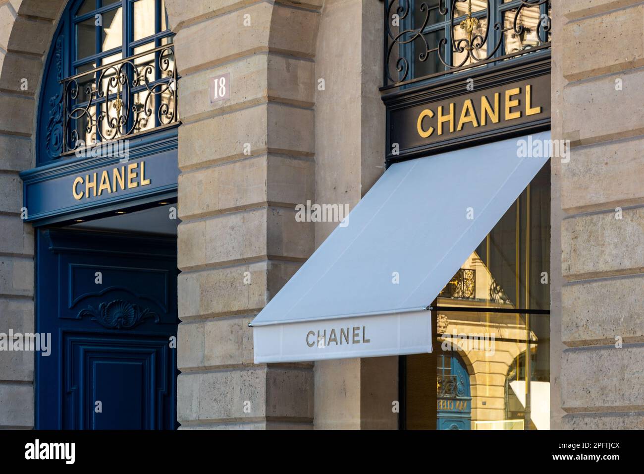 Paris, France - August 30, 2019 : The Logo of the Brand Chanel on a ...