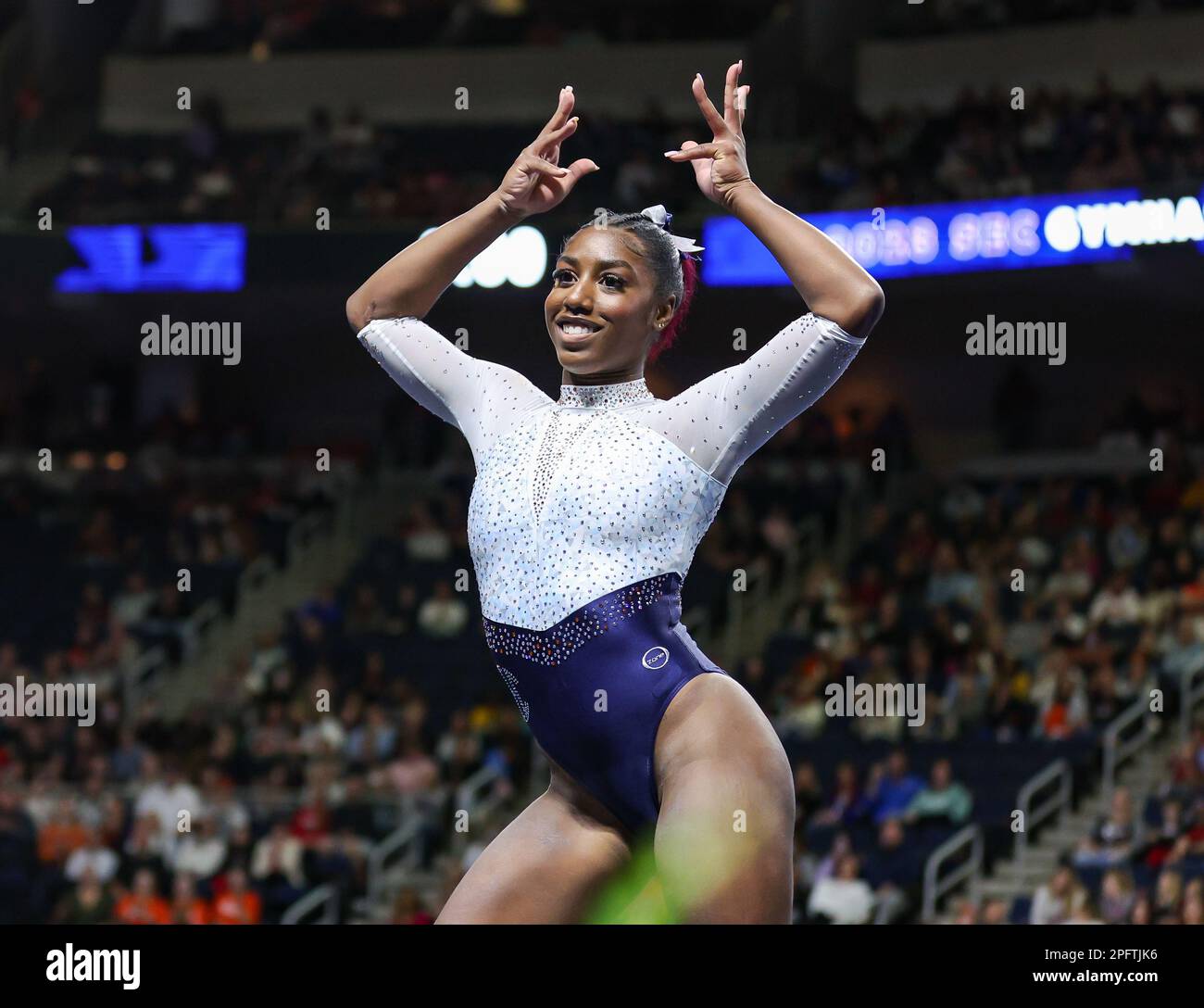 March 18, 2023: Auburn's Derrian Gobourne does her ''queen'' signal ...