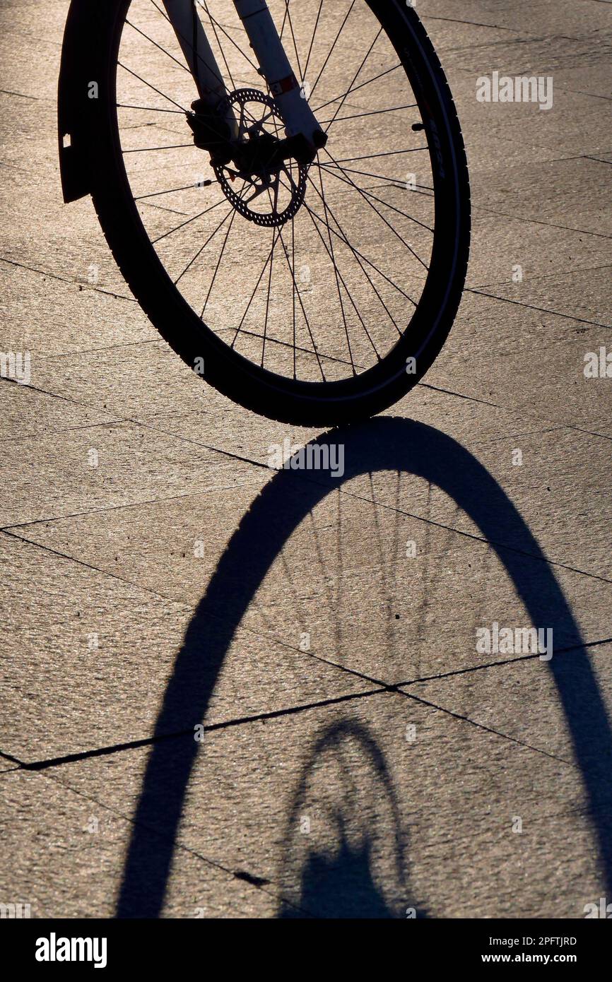Shadow cast by a bicycle Stock Photo - Alamy