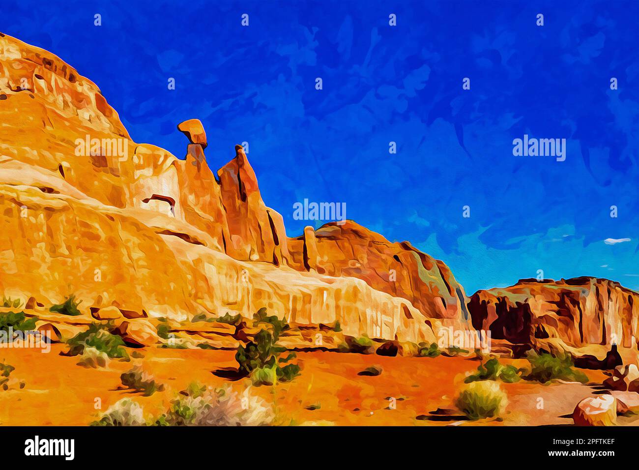 Digitally created watercolor painting of Park Avenue Trailhead view in ...