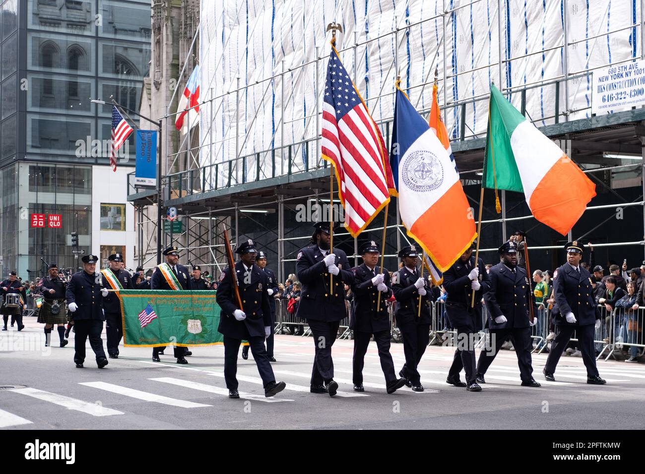 NYPD officers parade during the Saint Patrick's day parade in New York ...